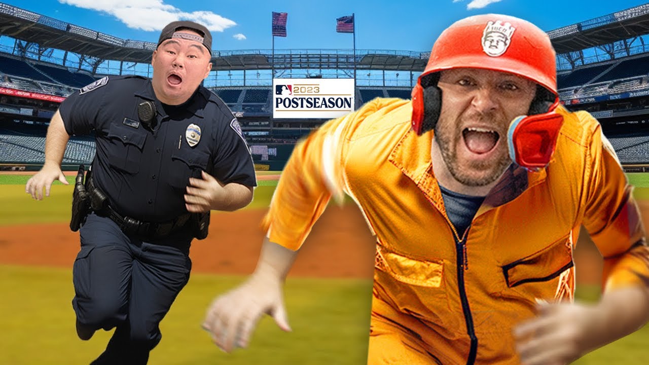 We Played Cops & Robbers At A MLB Postseason Game! - YouTube