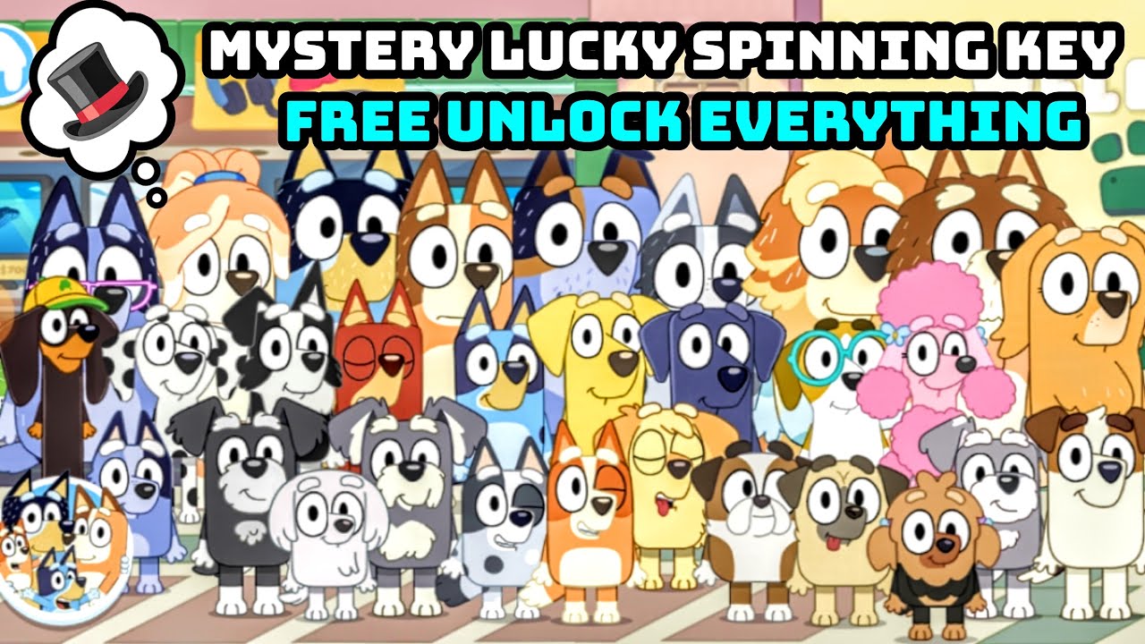 Bluey Let's Play Mystery Lucky Spinning Key Free Unlock Everything In ...