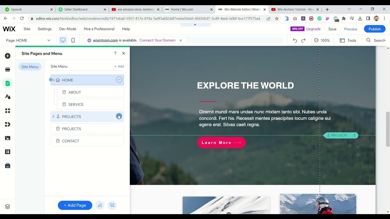 WIX anchor for one page scroll website - YouTube