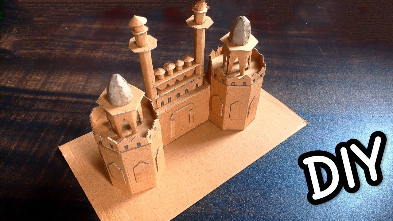 Red fort model | Lal kila kaise banye | cardboard red fort making at ...