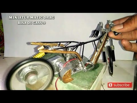 Miniatur motor matic drag dari barang bekas bisa digas mirip asli - YouTube