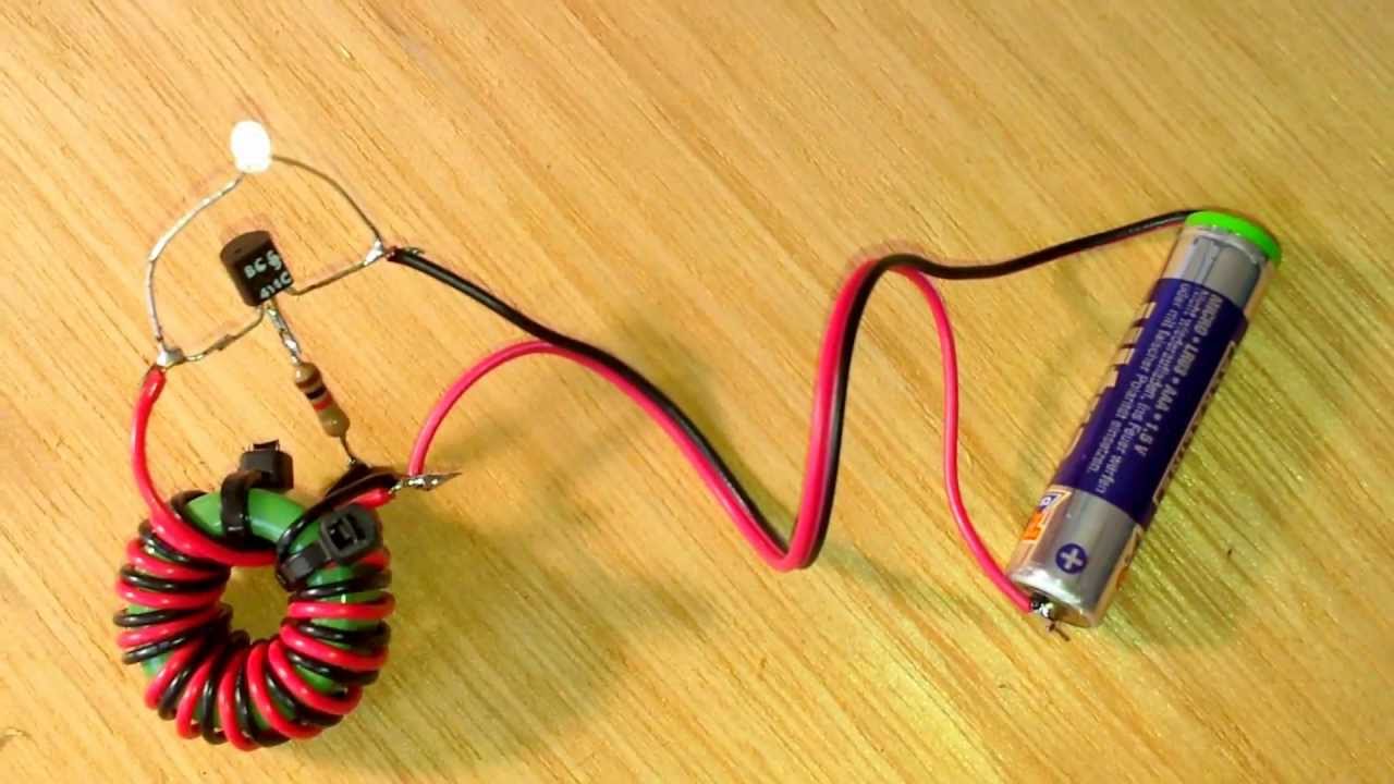 Joules thief and how to run a LED on a depleted battery - YouTube