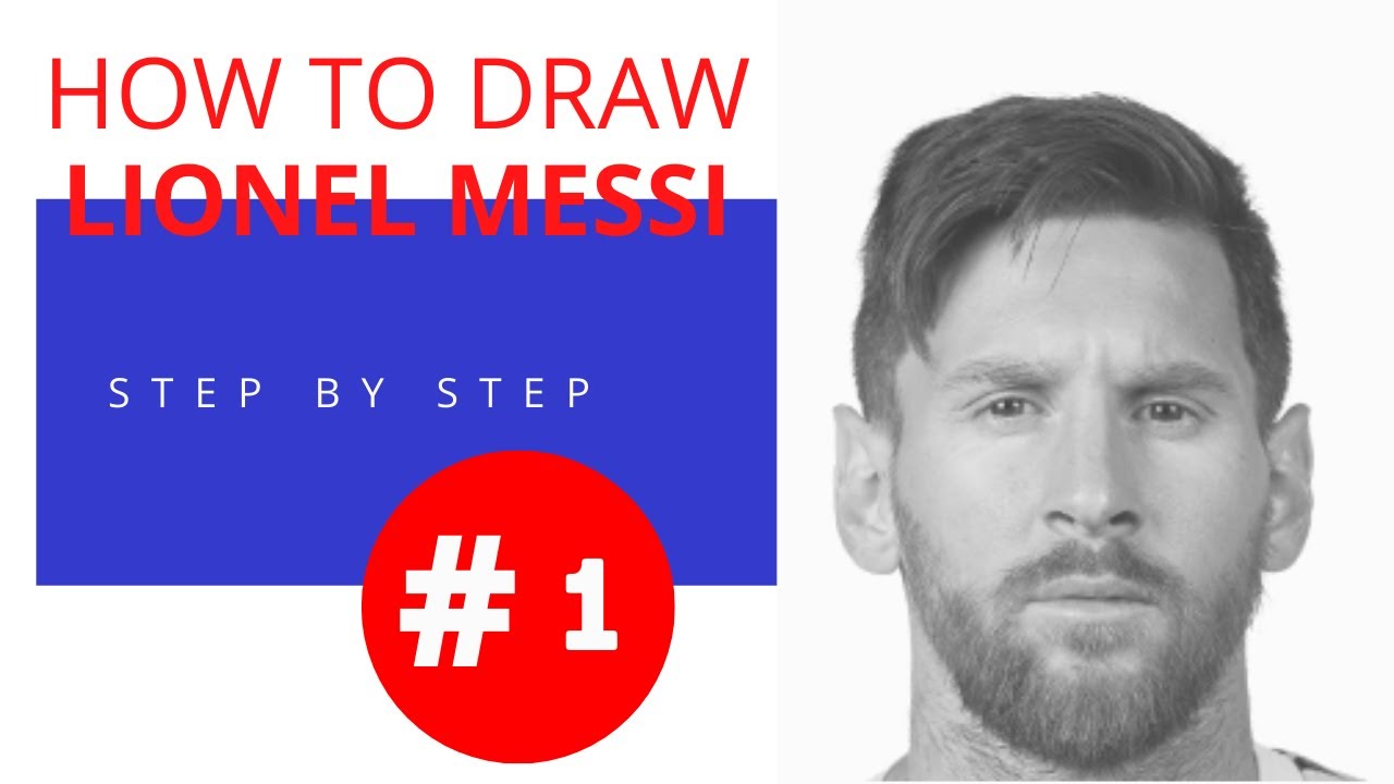 How to Draw Lionel Messi Step by Step Sketch tutorial - Part 1 - YouTube
