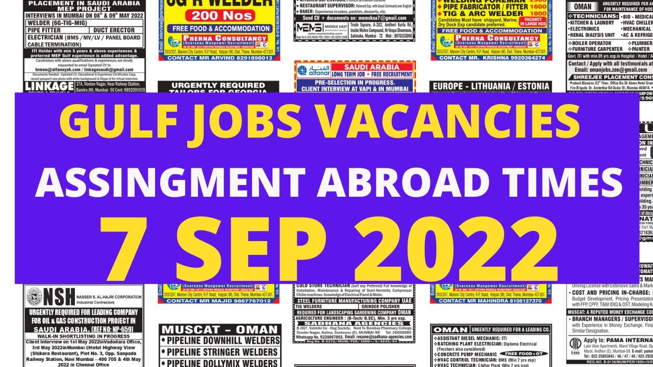Assignment Abroad Times Today 7 Sep 2022 Middle East And Europe