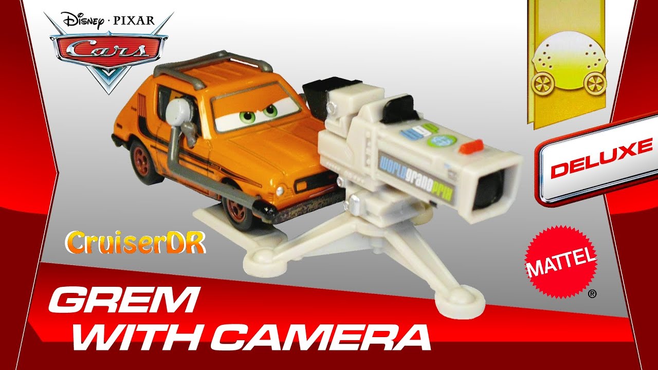 Disney Pixar Cars 2014 DELUXE Diecast Grem (Grimm) With Camera 1:55 ...