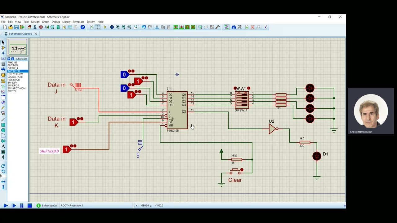 74HC195 - 4-bit parallel shift register - YouTube