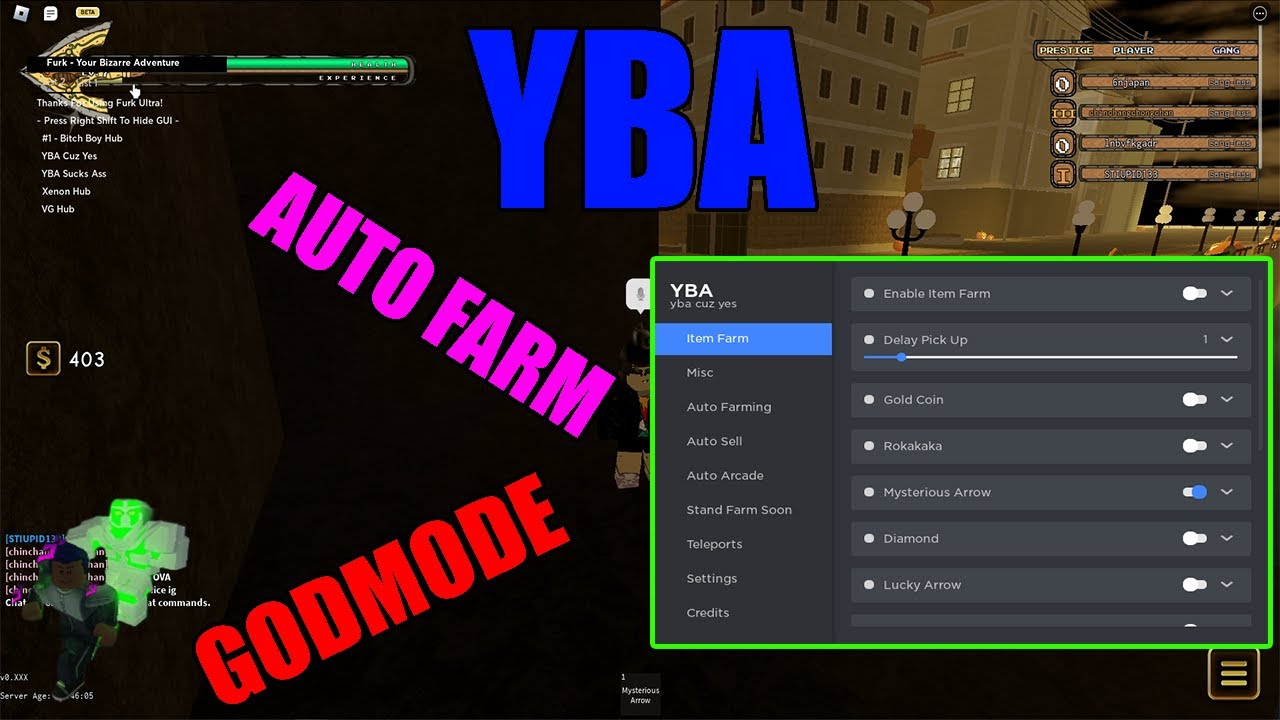 roblox your bizarre adventure script(godmode,autofarm+more) - YouTube