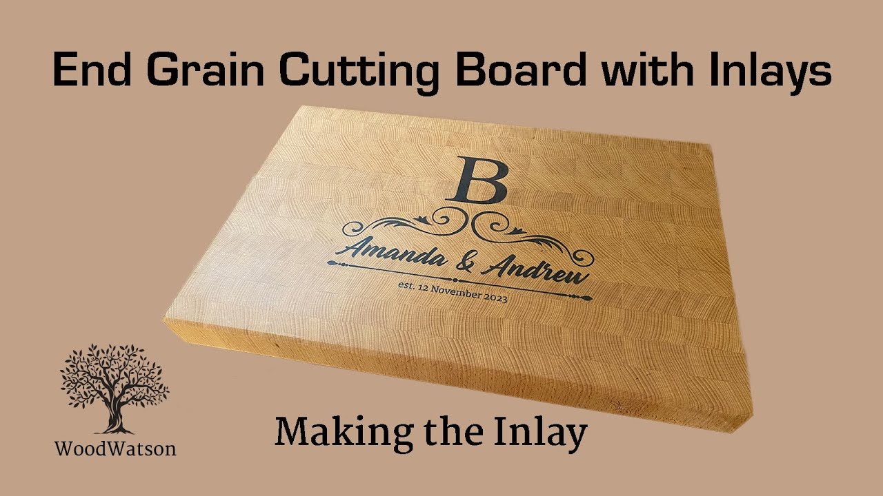 End Grain Cutting Board with Inlay - YouTube