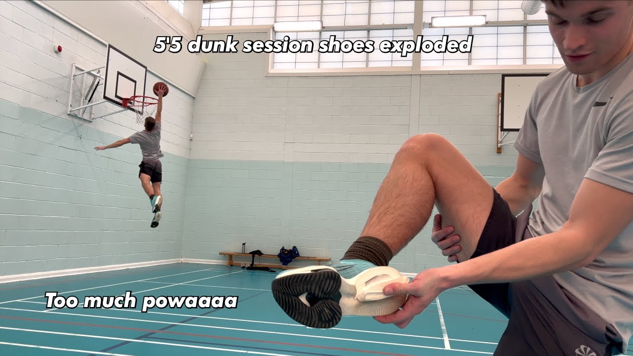 Short dunk session 5'5 2 foot bounce and exploding shoes - YouTube