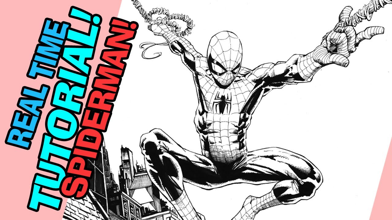 How To Draw David Finches Spiderman Real Time Draw Along Youtube