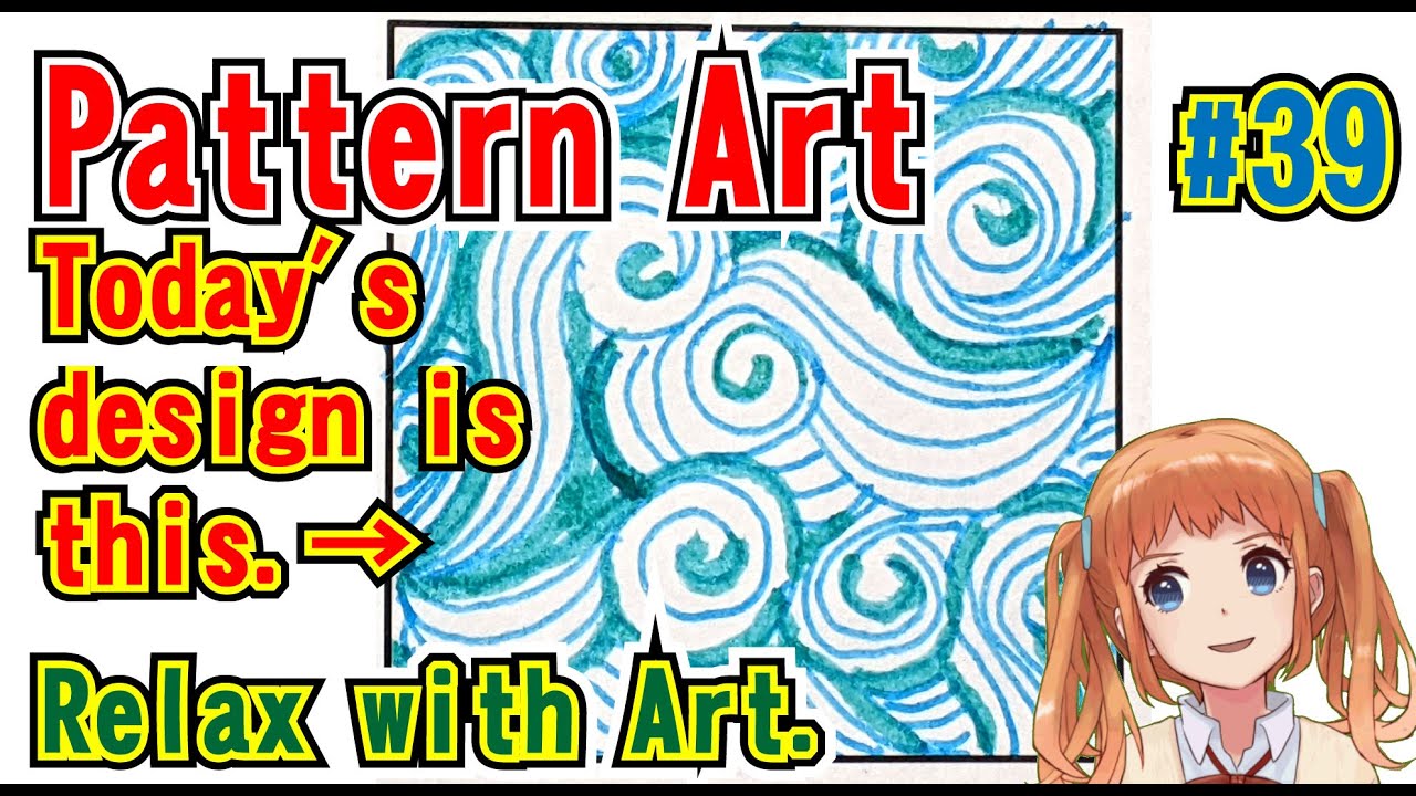 Pattern Art Part39-Very Easy Drawing.Wave design. Speed drawing. doodle ...