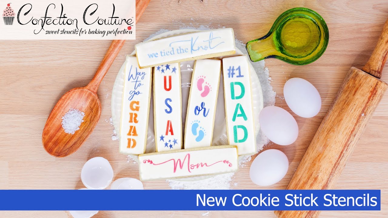 NEW! Cookie Stick Stencils | Confection Couture | DIY Designer Cookies - YouTube