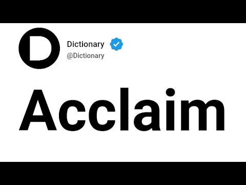 Acclaim Meaning In English - YouTube