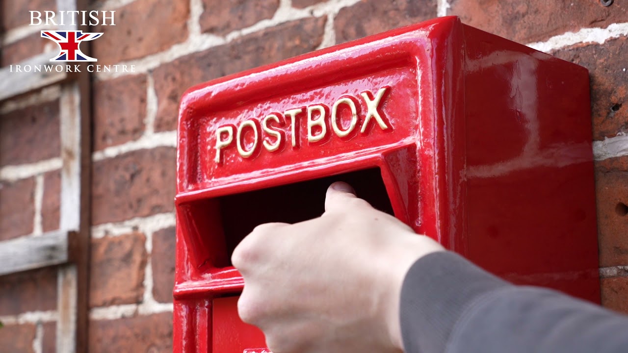 Traditional Red & Gold Wall Mounted Post Box - YouTube