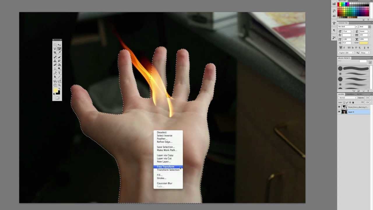 Fire Bending Hand! (speed art) - YouTube
