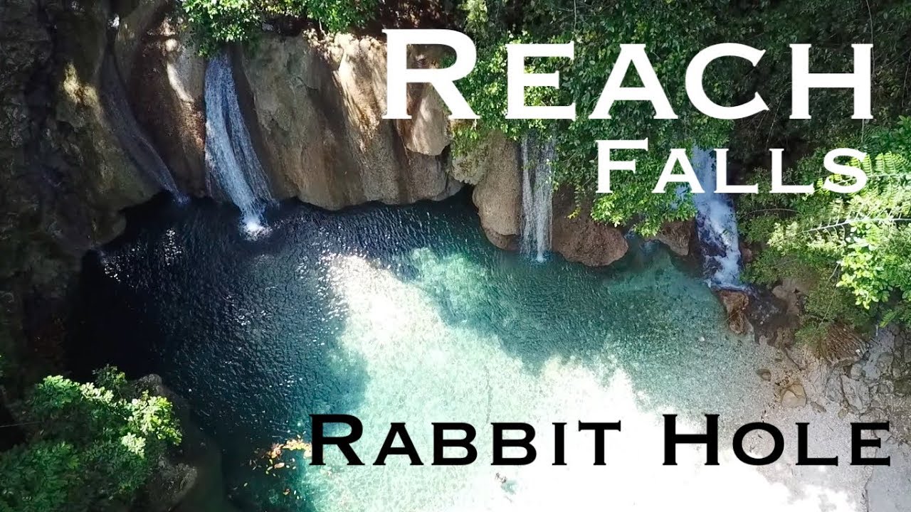 Aerial footage of Reach Falls and Rabbit Hole - YouTube