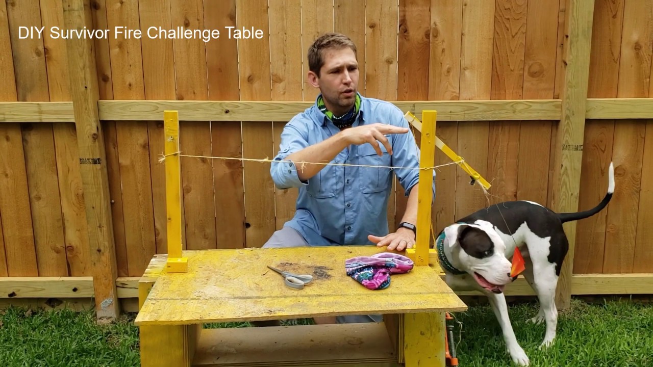 DIY Survivor Fire Challenge Table - Flag Raising Fun - YouTube