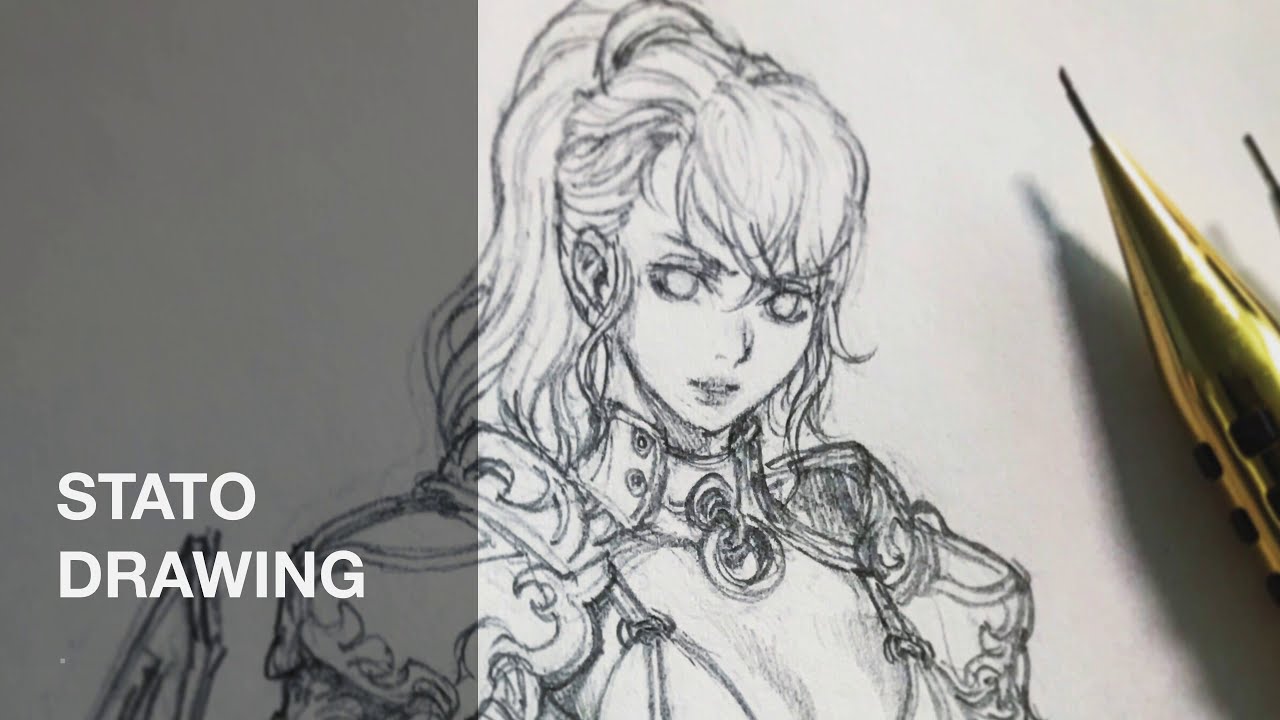판타지 캐릭터 스케치-띵 9 /Drawing a Fantasy Character / STATO스타토sketch,pencil ...