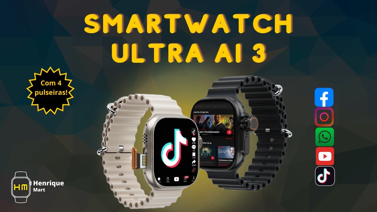 LANÇAMENTO!!! Smartwatch Ultra AI 3 5G - Com Whatsapp, Netflix e muito ...