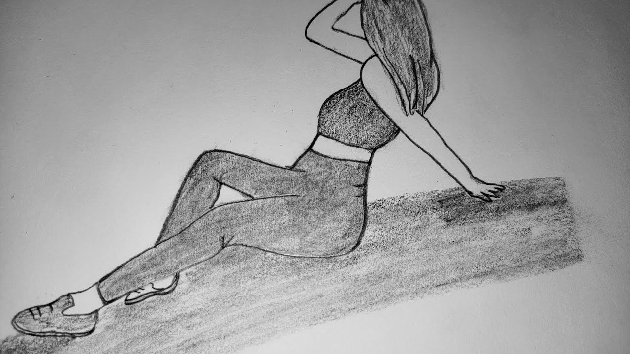 How to draw a sleeping girl || pancel sleeping girl easy drawing step ...