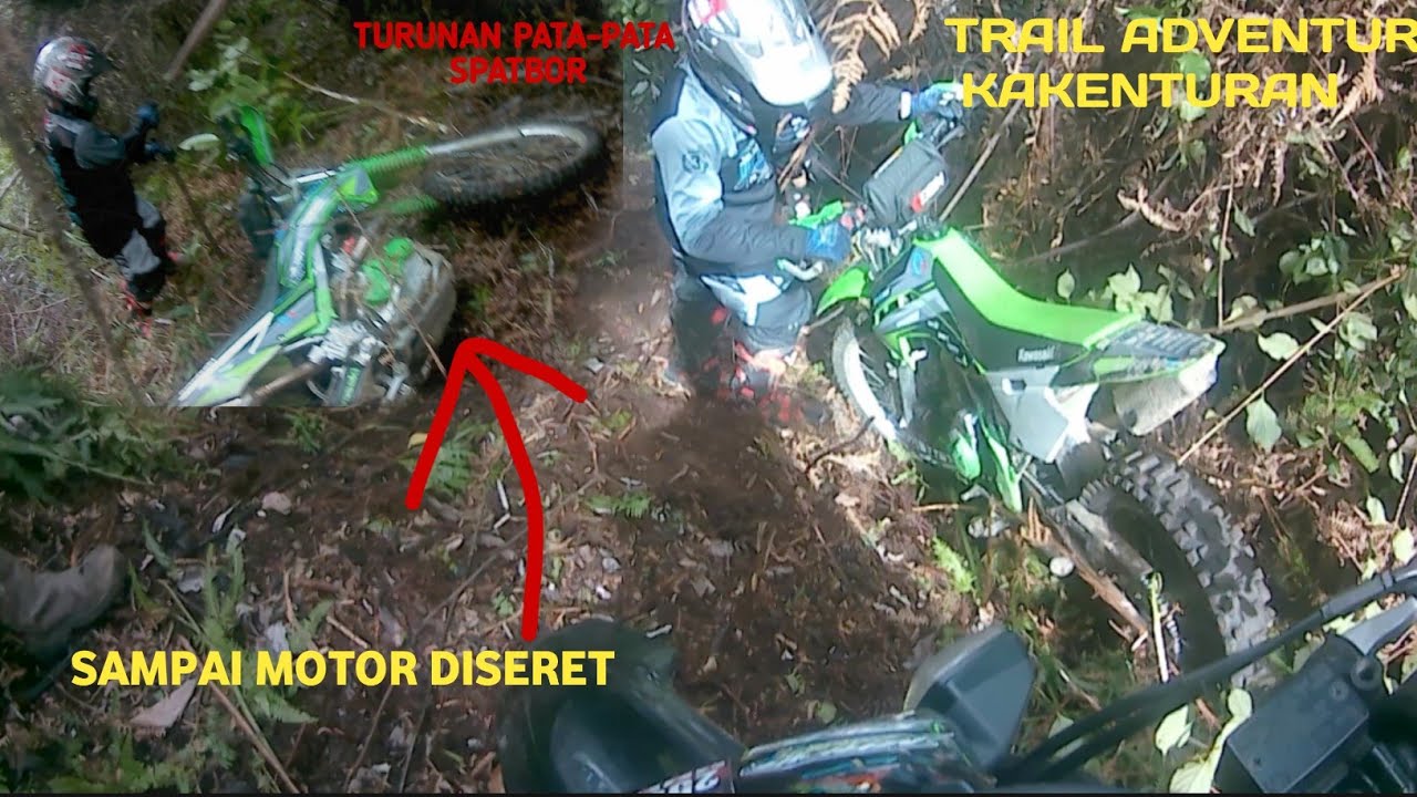TRABAS TRAIL ADVENTURE MODOINDING| turunan curam, sampe motor di seret ...