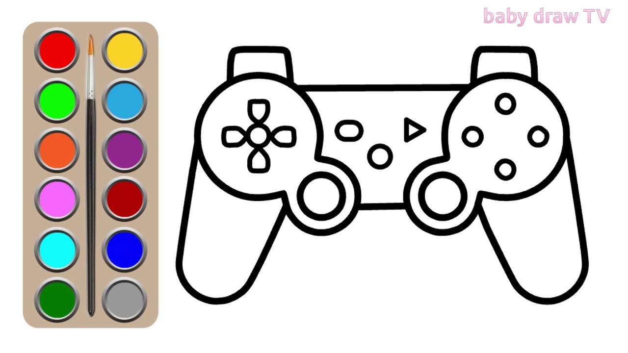 Drawing Joypad for kids | Easy Joypad coloring pages for kids - YouTube