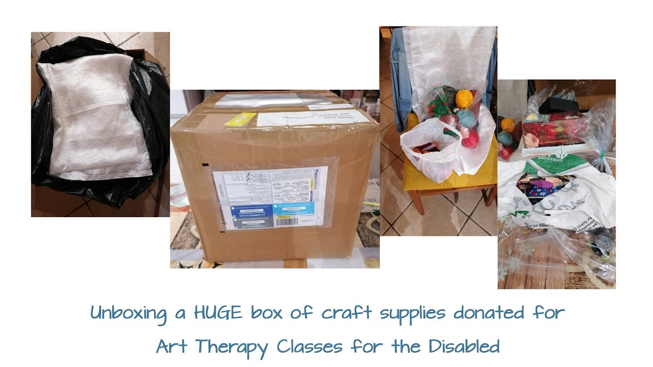 Unboxing a HUGE Box of Craft Supplies Donated forWeekly Art Therapy ...