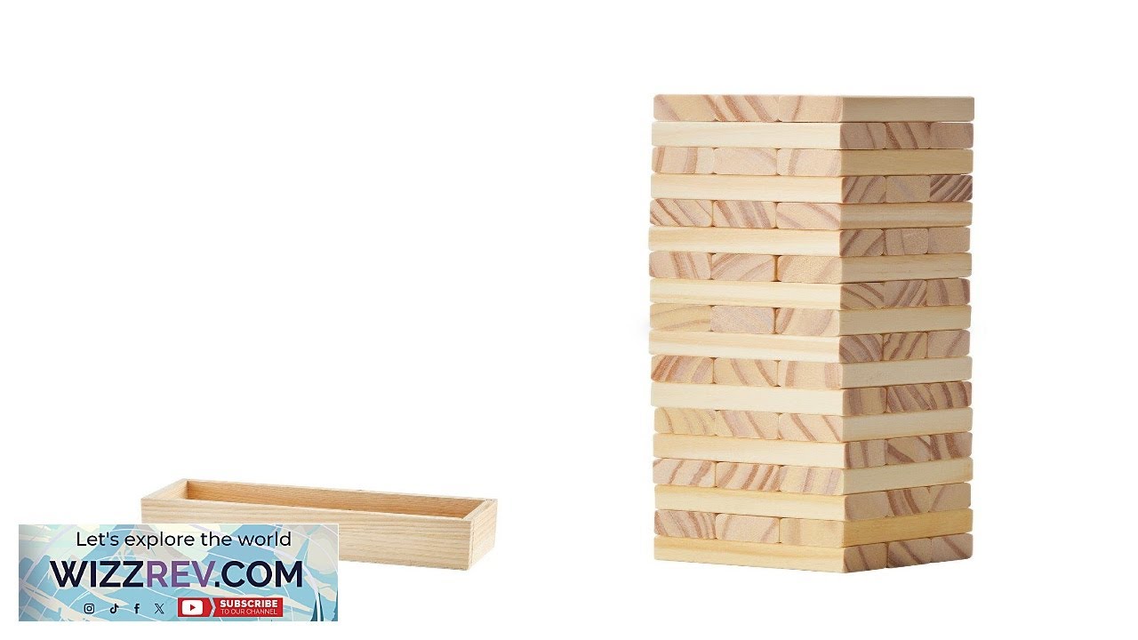 VEVOR Tumbling Timber Toy 54 Blocks Tumble Tower Blocks Game Pine Wood ...