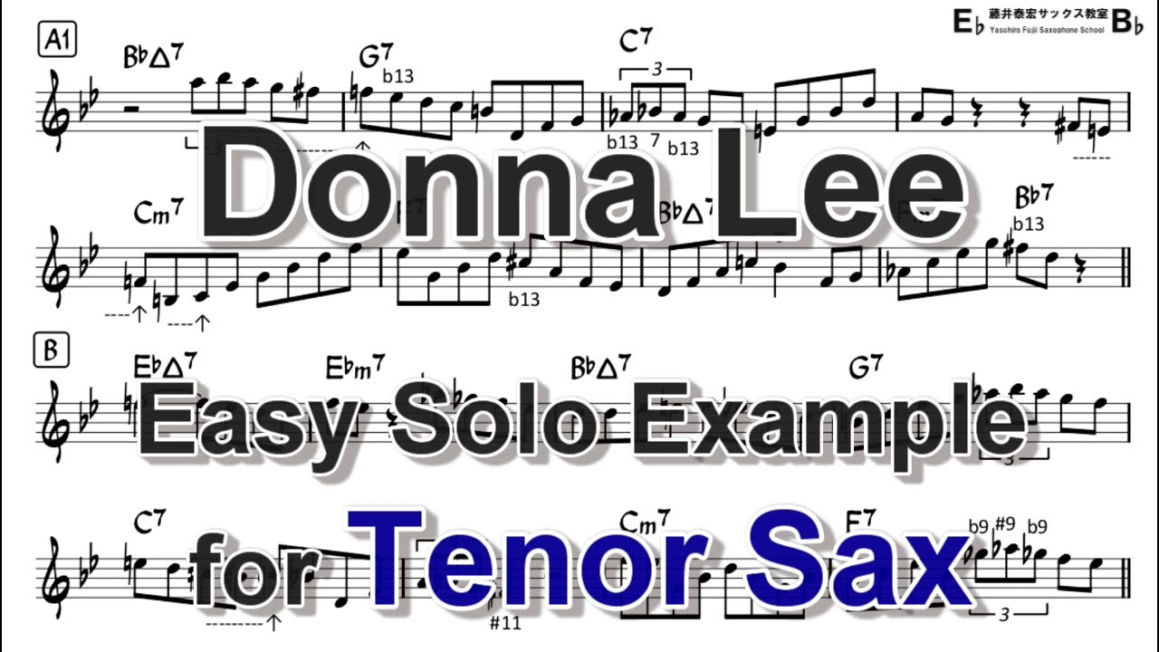 Donna Lee - Easy Solo Example for Tenor Sax - YouTube