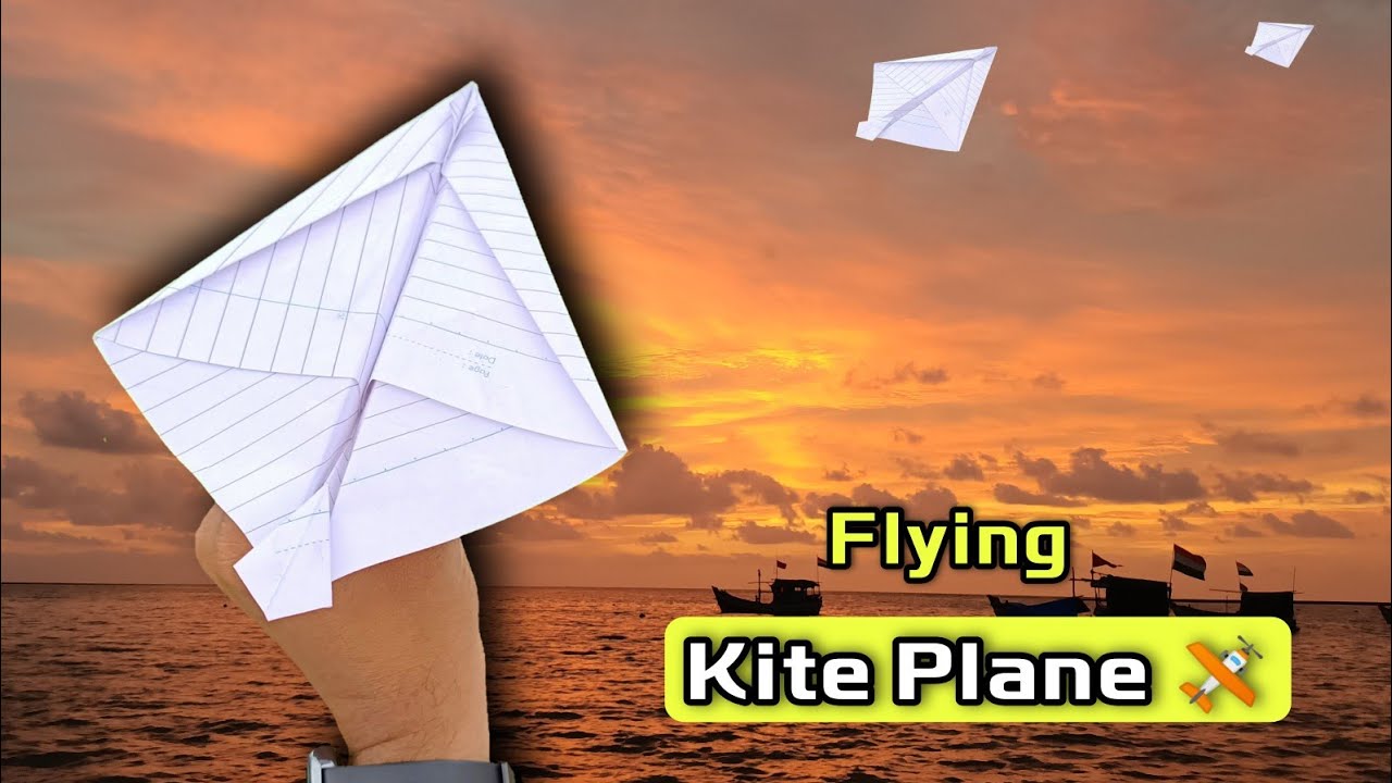 best paper Kite Plane, flying new kite airplane, origami patang flying ...
