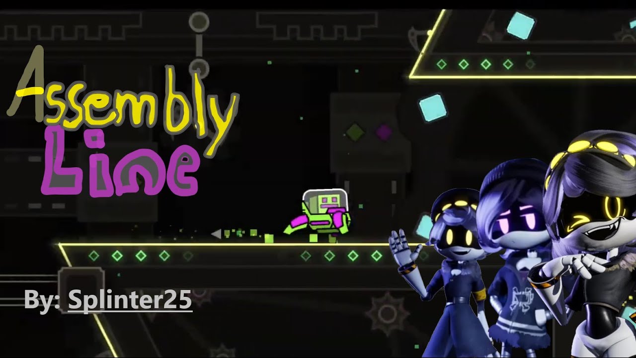 (A Murder Drones Level) Geometry Dash 2.2 (Epic Hard 4 Stars) Assembly Line By Splinter25 - YouTube