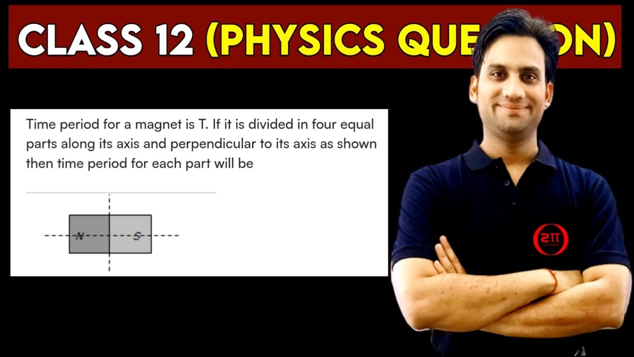 Time period for a magnet is T. If it is divided in four equal parts ...