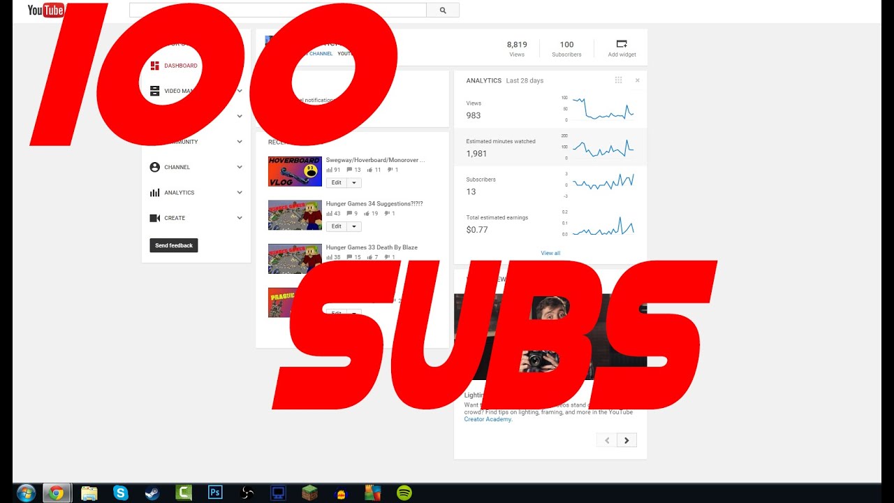 100 Sub Thank You !!!! - YouTube