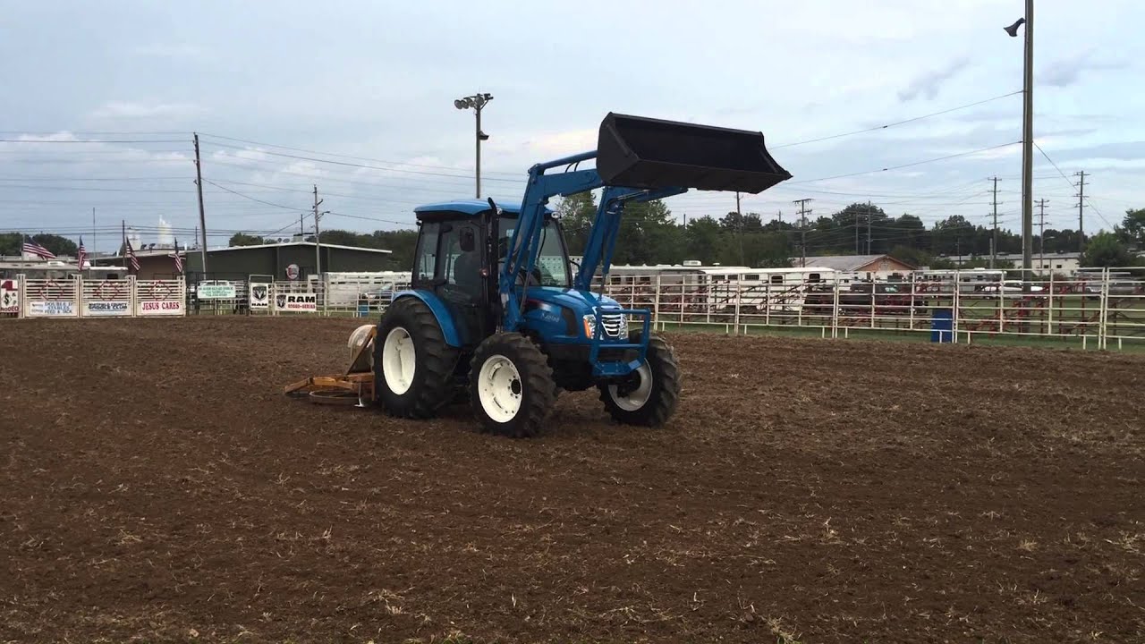 2015 Ls Tractor XU 6168 dragging the dalton pro rodeo arena like a boss ...