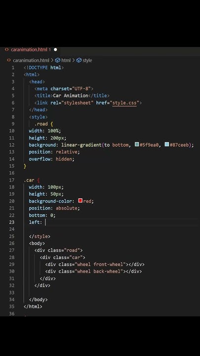 Car Animation HTml Css #shorts #trending #viral #fyp #cssanimations #html #css #csstricks - YouTube