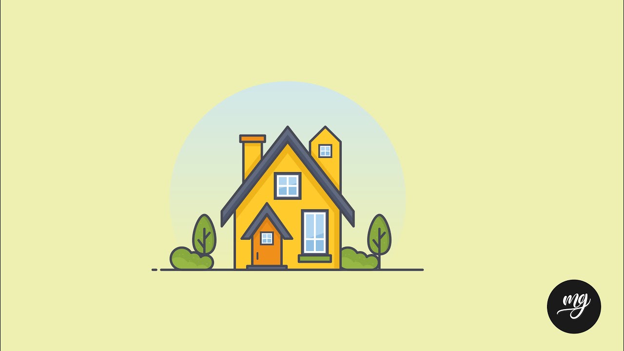 Flat Design House Ilustration - CorelDraw X7 - YouTube