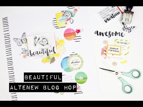 Scrapbooking Process - Beautiful; Altenew Blog Hop - YouTube