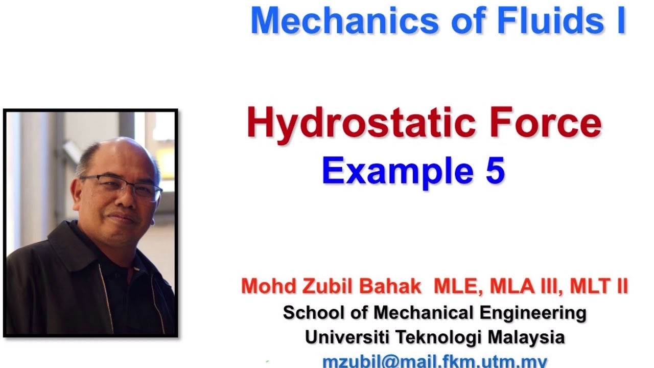 Hydrostatic Force on Plane Surface Ex 5 - YouTube
