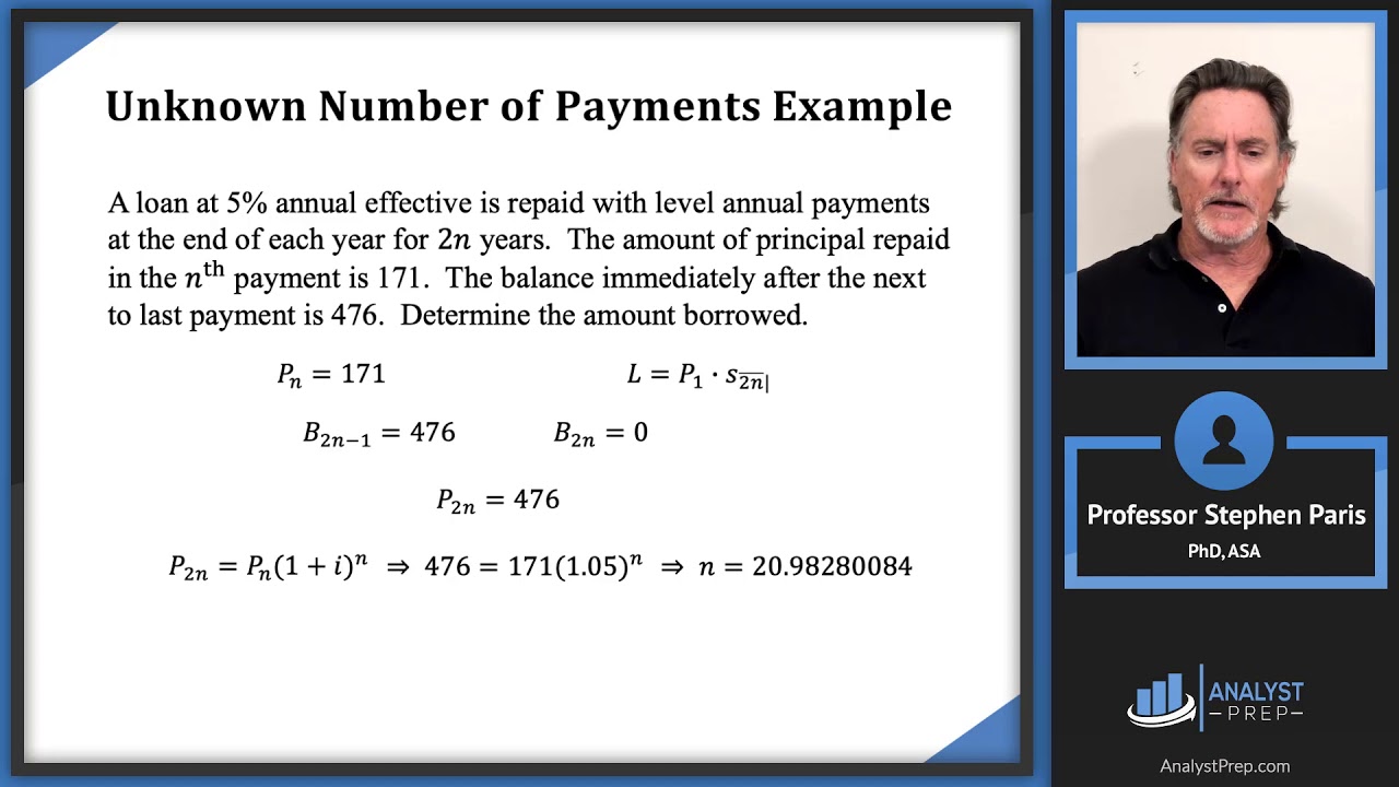 Unknown Number Of Payments Example Soa Exam Fm Module 3 Section 3 Example 3 Youtube
