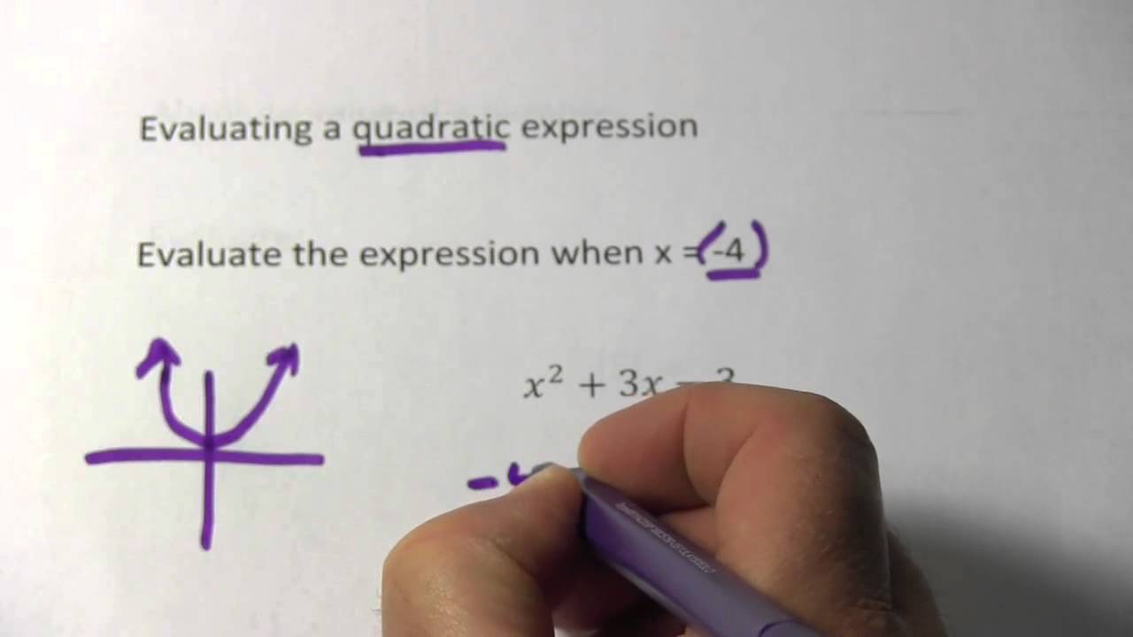 Evaluating a Quadratic Expression - YouTube