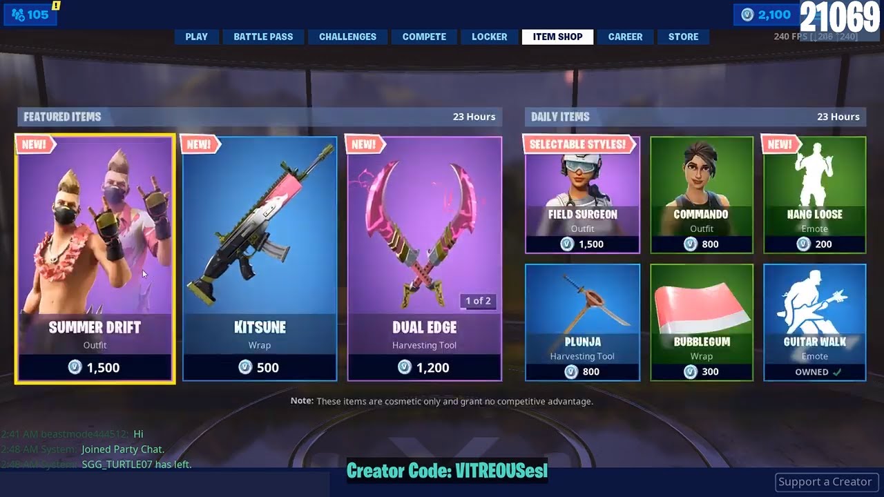 🔴 *NEW* SUMMER DRIFT Skin, DUAL EDGE Pickaxe - June 25th Fortnite Daily ...