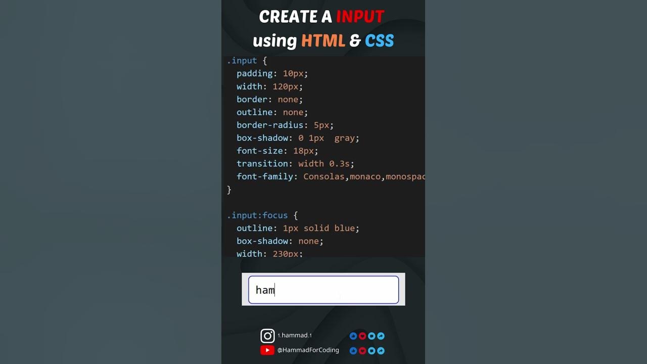 Create A Input Using Html And Cssminecraft Css Html Javascripts Java Python Website Youtube 