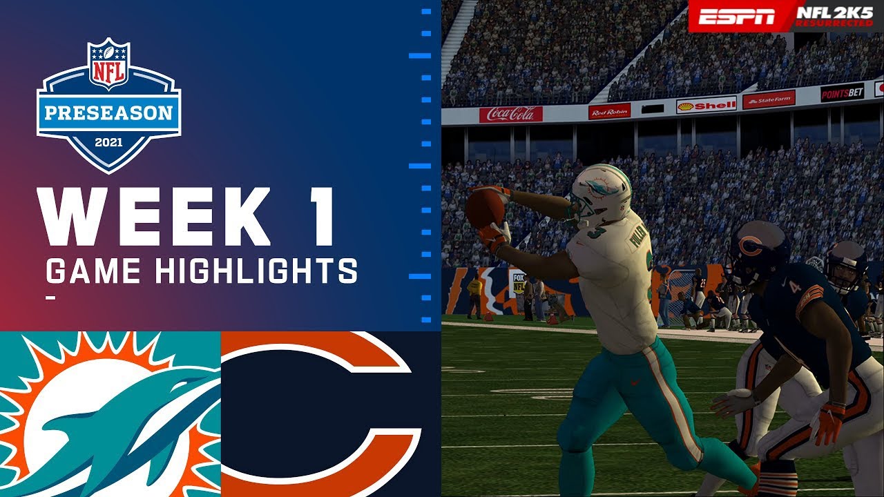 NFL 2K22 | Miami Dolphins vs. Chicago Bears | Preseason Week 1 - YouTube