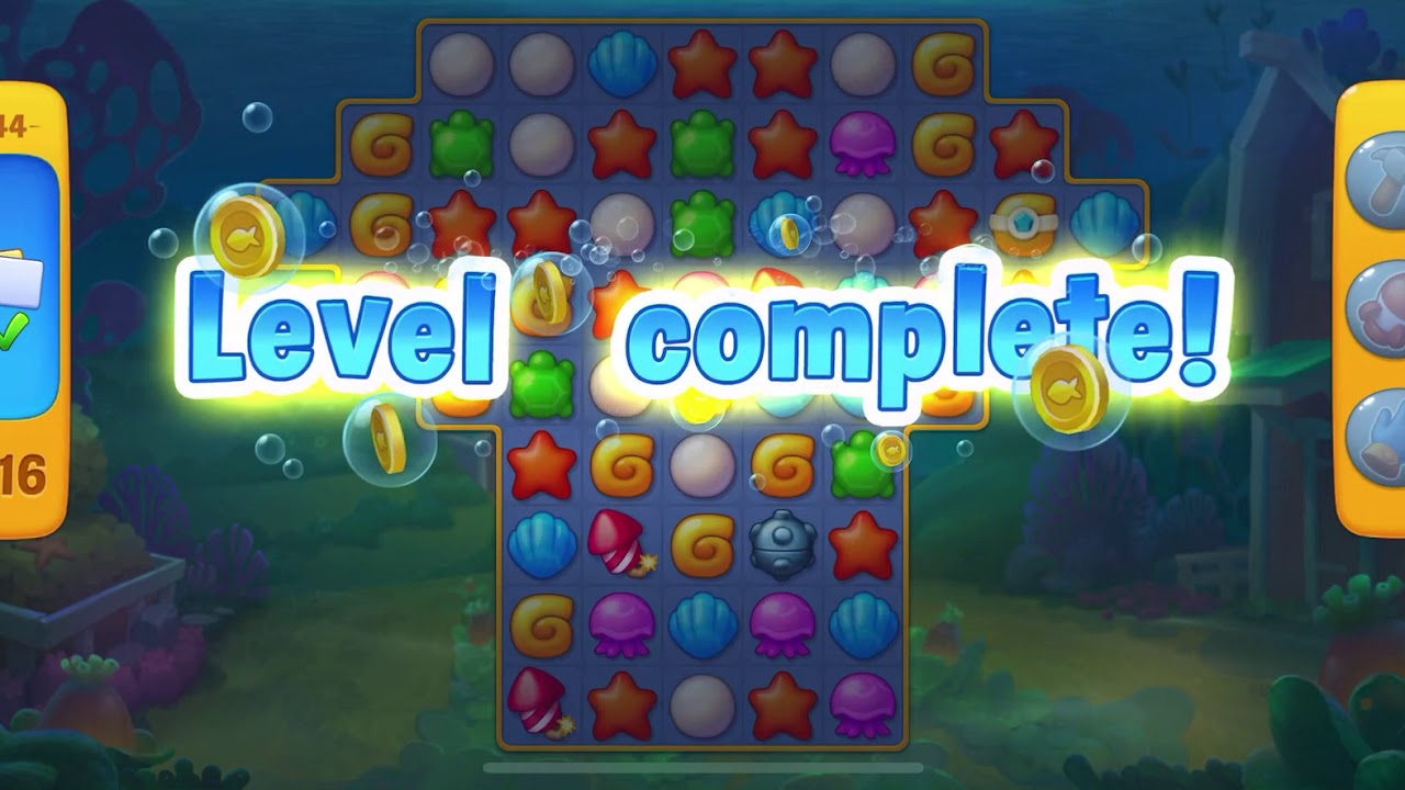 fishdom - level 44 | save the fish game play | free match-3 game - YouTube