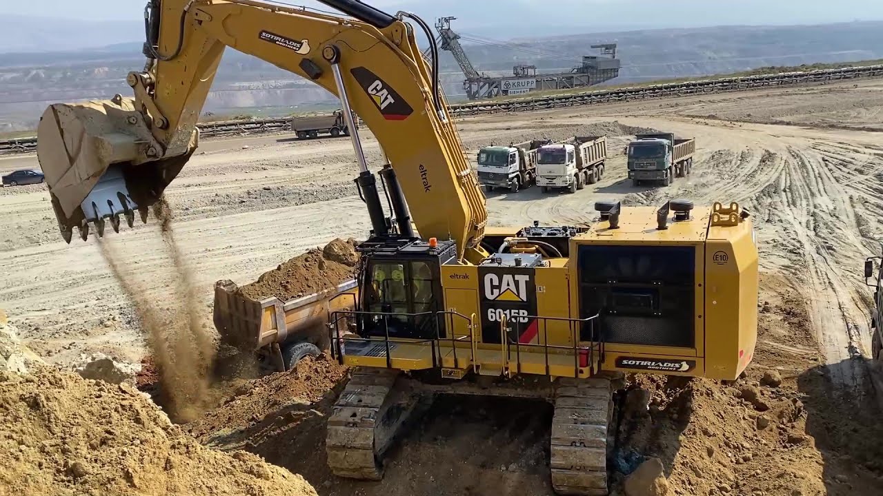 Caterpillar 6015B Excavator Lading Mercedes & MAN Trucks - Sotiriadis ...