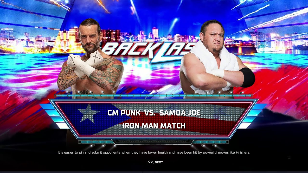 WWE 2K24 FULL MATCH — CM Punk Vs Samoa Joe — Submission Match - YouTube