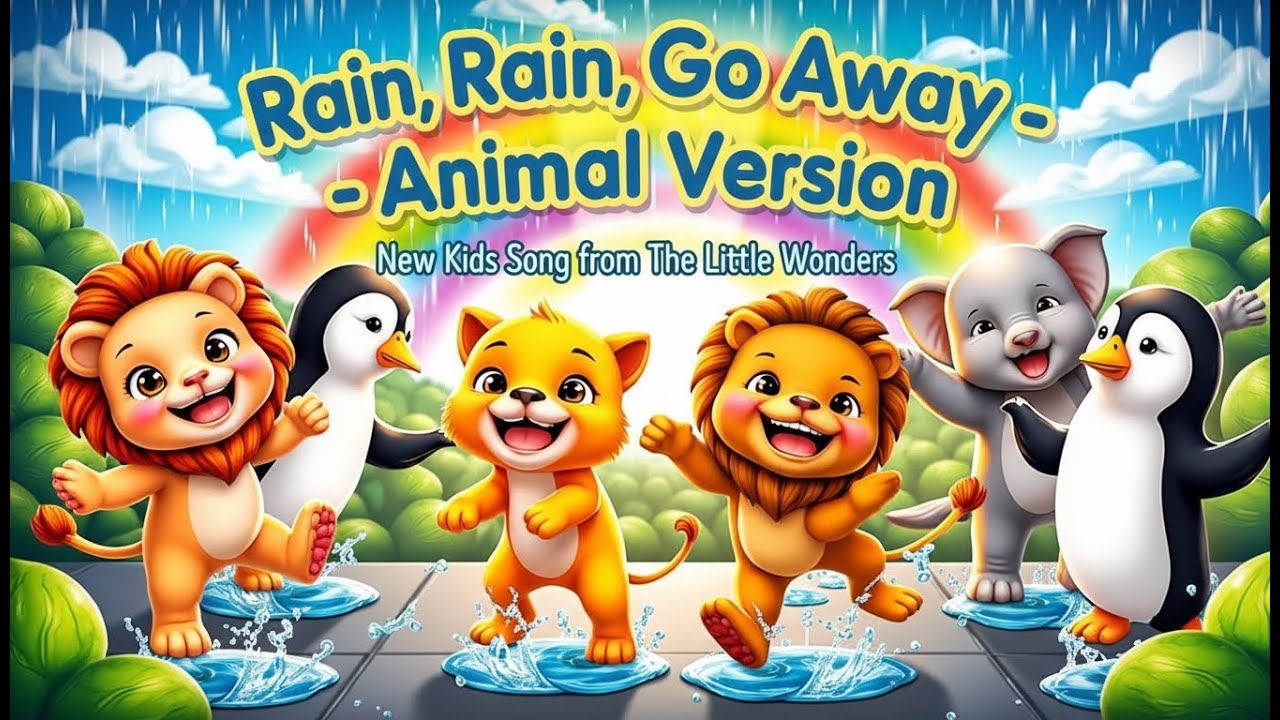 **"Rain Rain Go Away (Animal Edition) 🌧️🦁🐘 | Cute Learning Song for ...