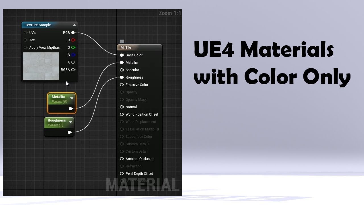 UE4 Materials with Color Only - YouTube