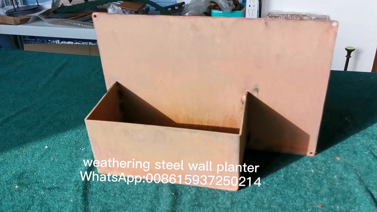 weathering steel wall planter - YouTube