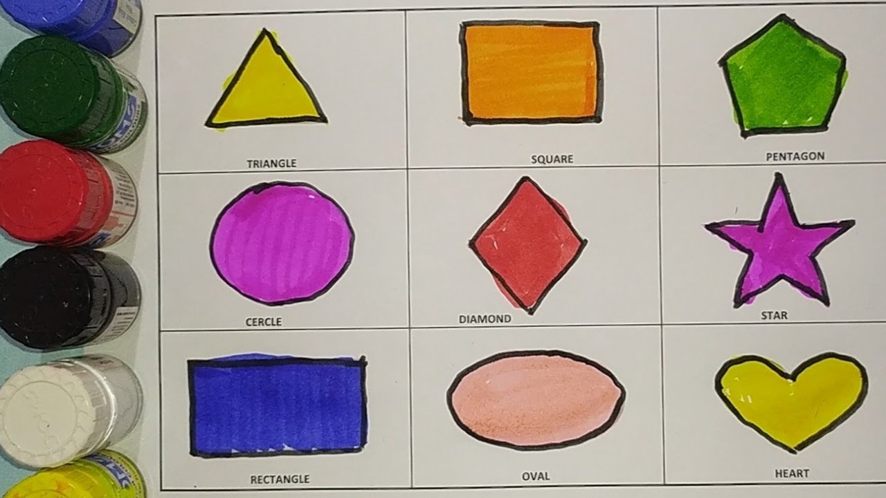 Learn Shapes,Colors,Educational video for Kids | 2d shapes drawing ...